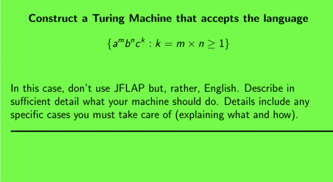 Solved Construct a Turing Machine that accepts the language | Chegg.com