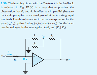 Solved 2.30 The inverting circuit with the T network in the | Chegg.com