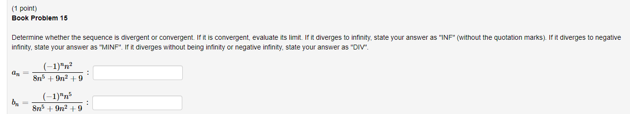 Solved (1 point) Book Problem 15 Determine whether the | Chegg.com