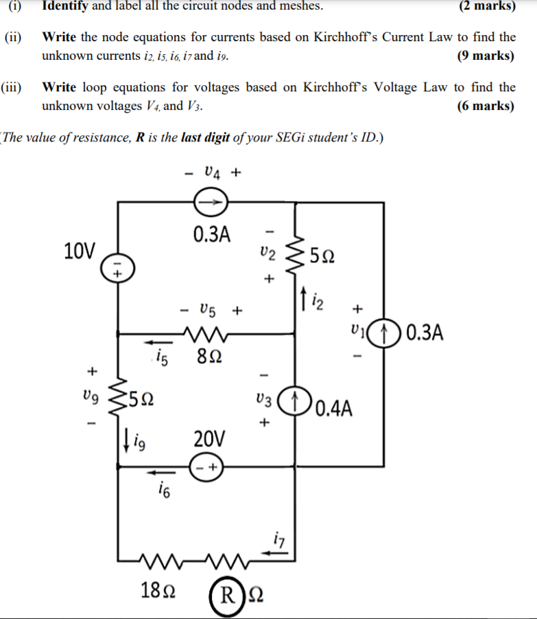 Solved (1) Identify and label all the circuit nodes and | Chegg.com