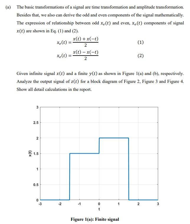 Solved (a) The basic transformations of a signal are time | Chegg.com