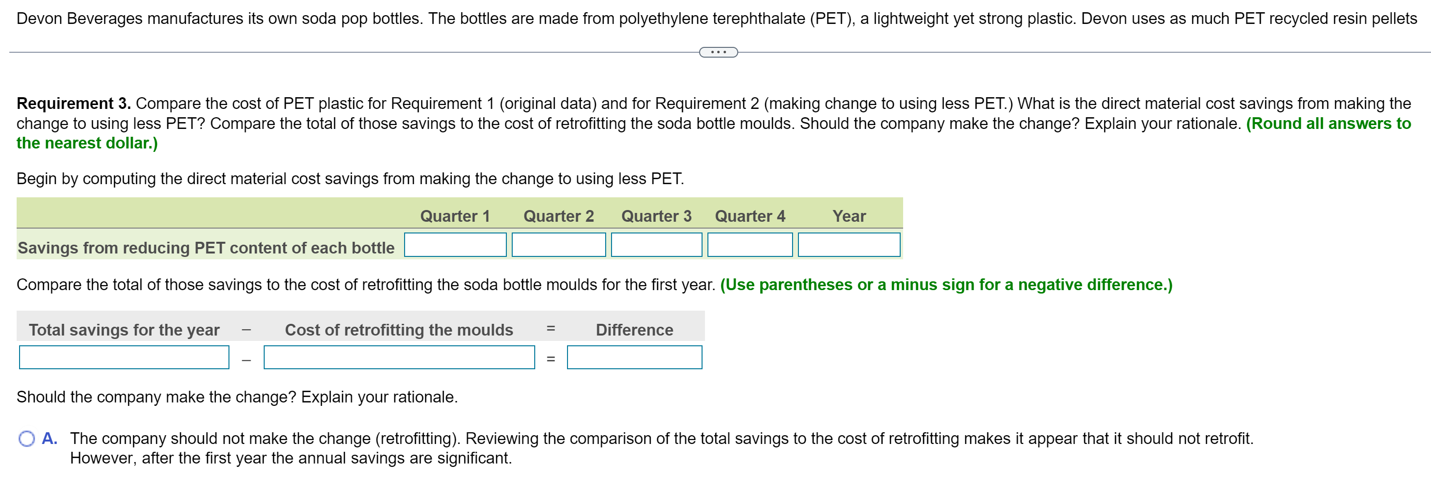 Solved \r\n\r\n\r\nRequirement 2. Assume that the company | Chegg.com
