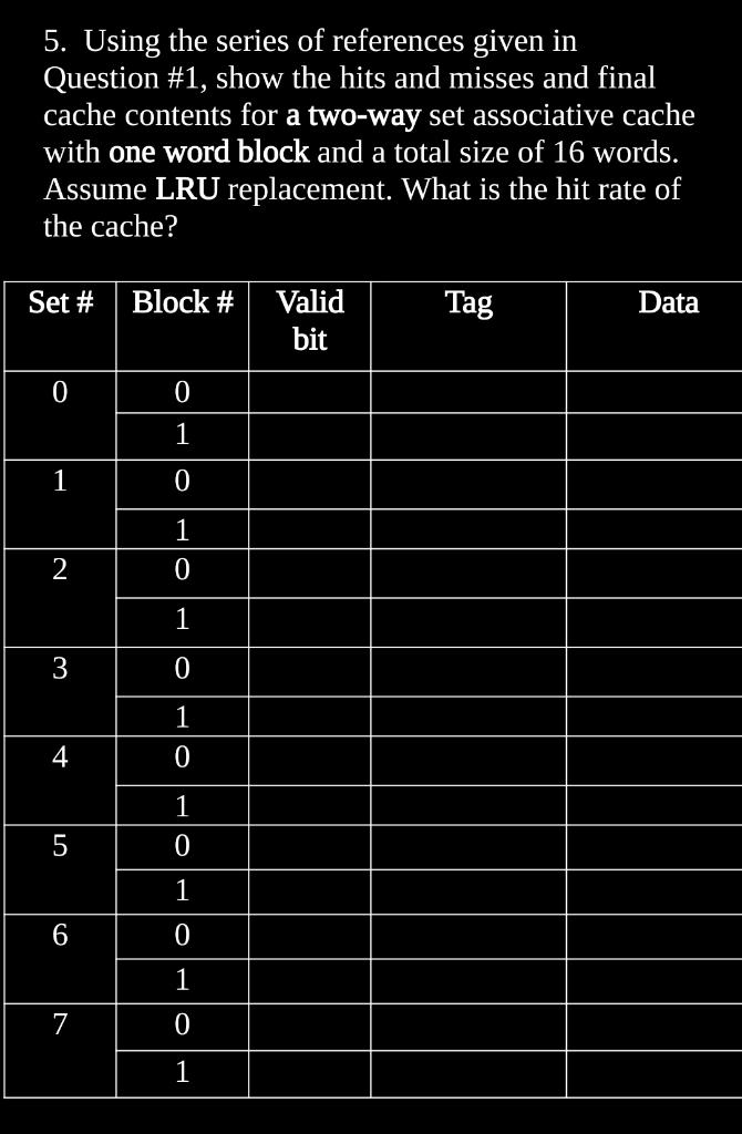 Solved 1. Here is a series of memory address references | Chegg.com