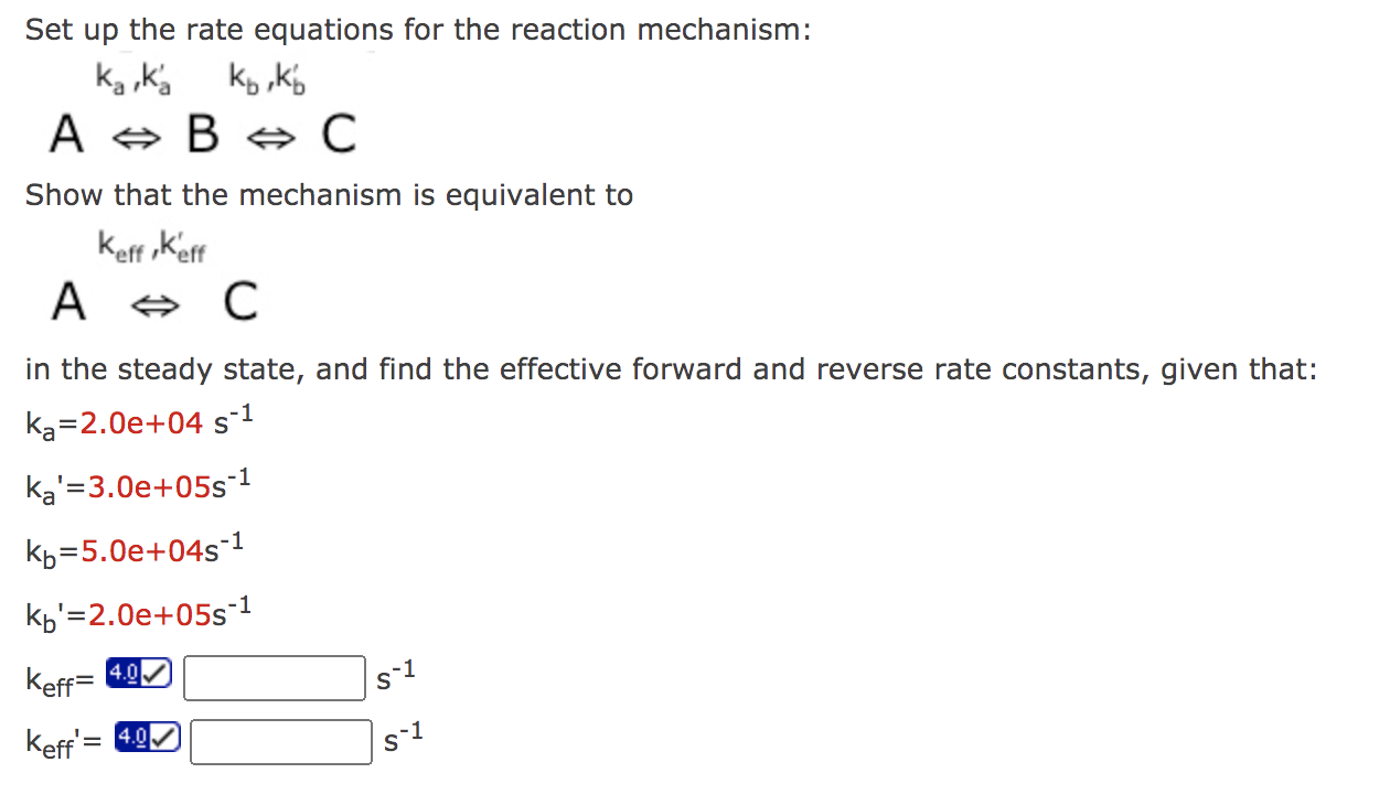 Solved Set up the rate equations for the reaction mechanism: | Chegg.com