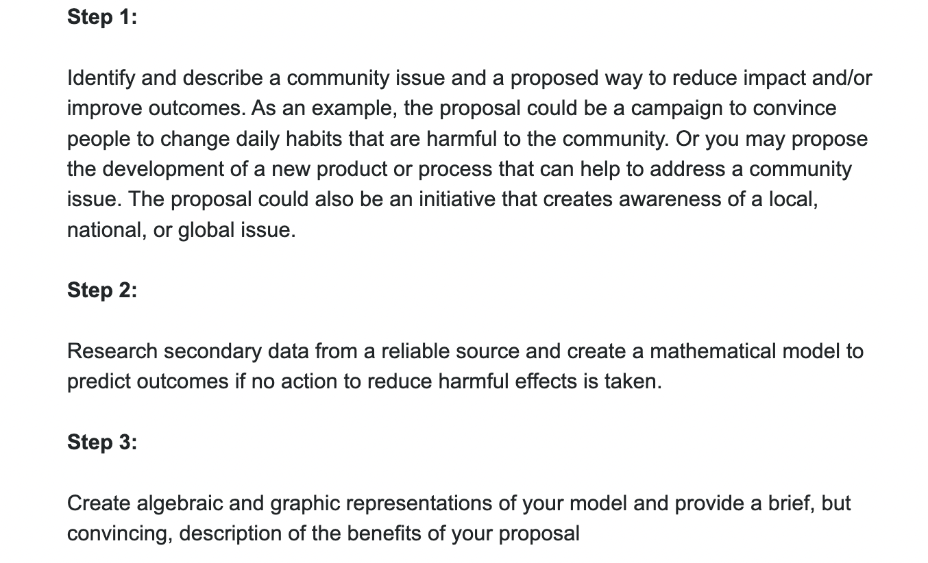 Solved Identify and describe a community issue and a | Chegg.com