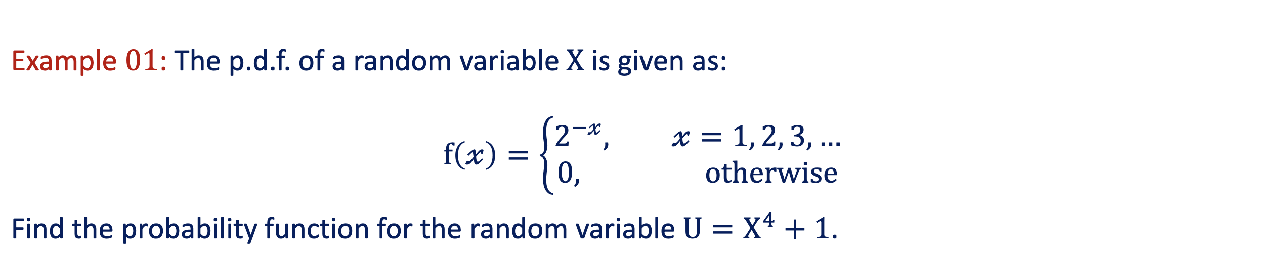 Solved Example 01: The p.d.f. ﻿of a random variable x ﻿is | Chegg.com