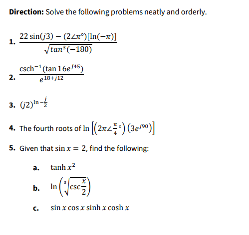 Solved Direction: Solve the following problems neatly and | Chegg.com