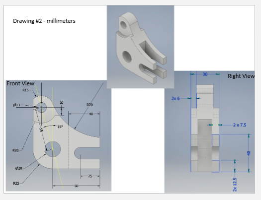 Solved Please Create this drawing in Autodesk Inventor. | Chegg.com