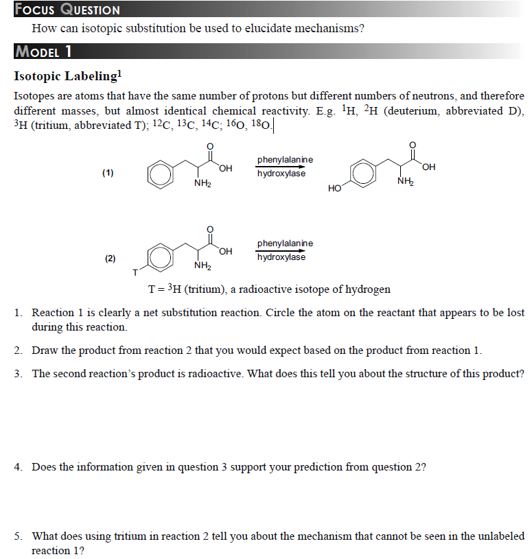 Solved Focus QUESTION How can isotopic substitution be used | Chegg.com