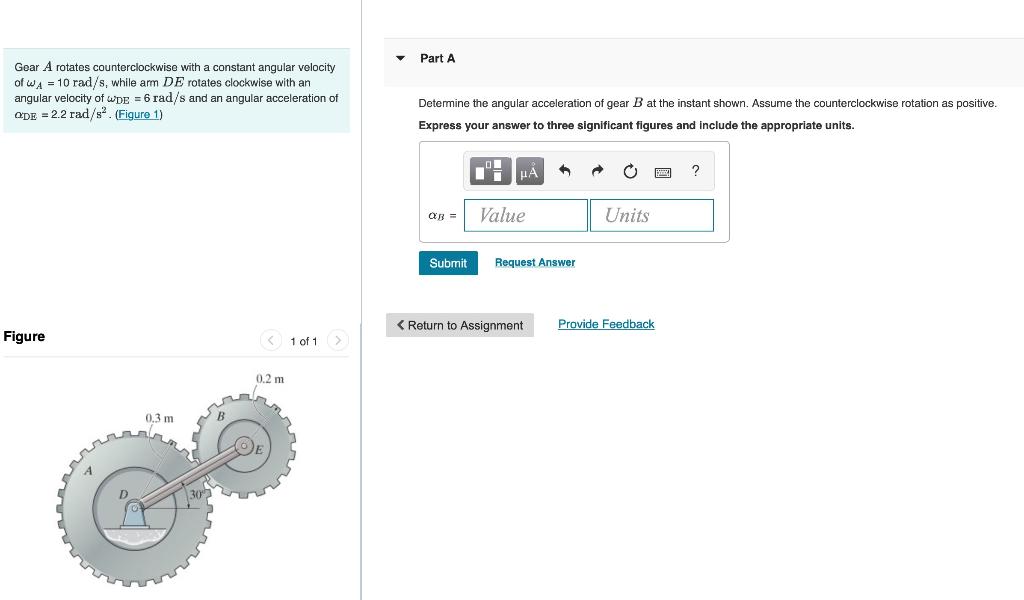 Solved Part A Gear A rotates counterclockwise with a | Chegg.com