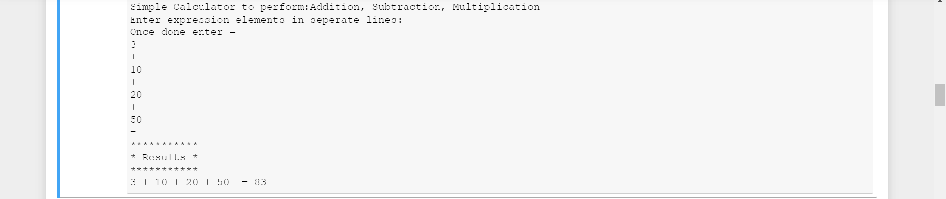 Solved Question 1 Simple Calculator We Will Be Buidling A Chegg