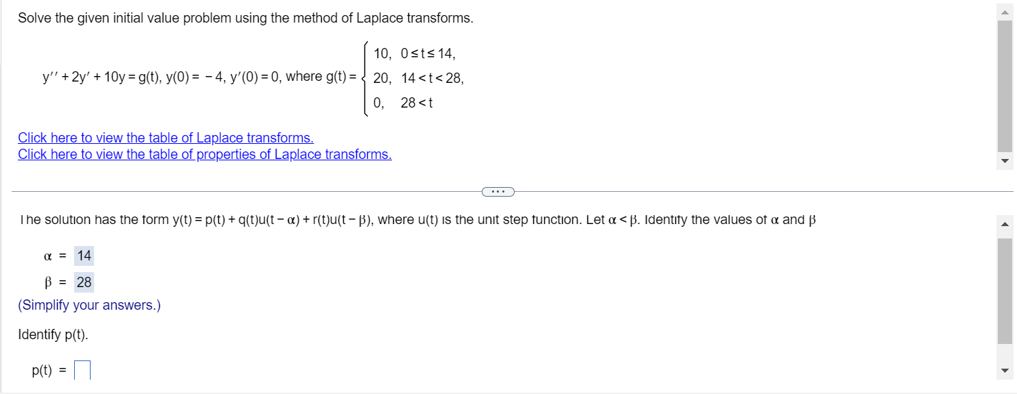 Solved Solve the given initial value problem using the | Chegg.com