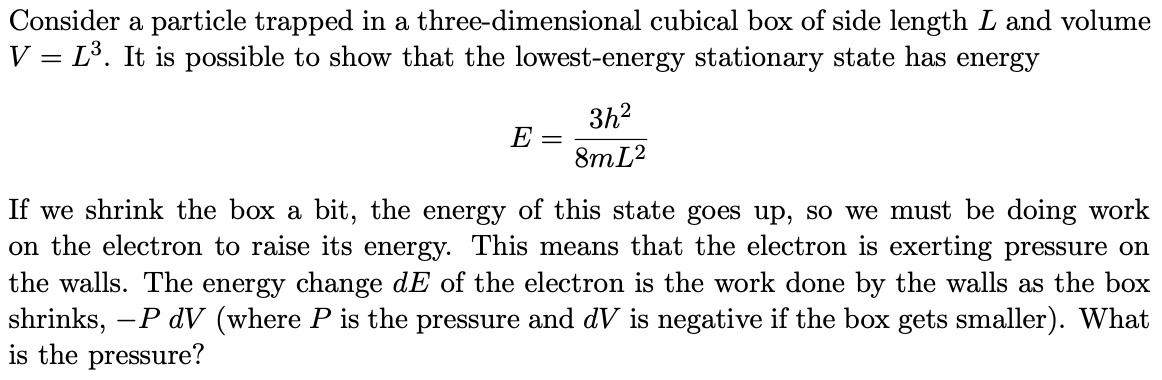 Solved Consider a particle trapped in a three-dimensional | Chegg.com
