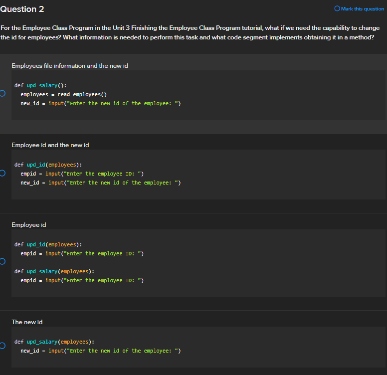 Solved or the class Employee example provided in tutorial | Chegg.com
