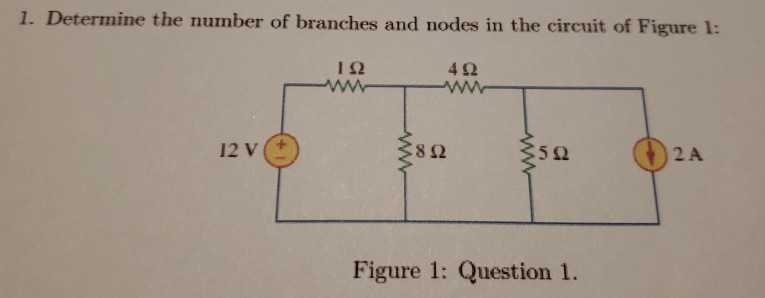 Solved 1. Determine the number of branches and nodes in the | Chegg.com