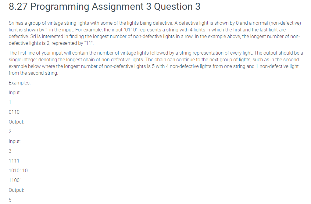 Solved 8.27 Programming Assignment 3 Question 3 Sri has a | Chegg.com