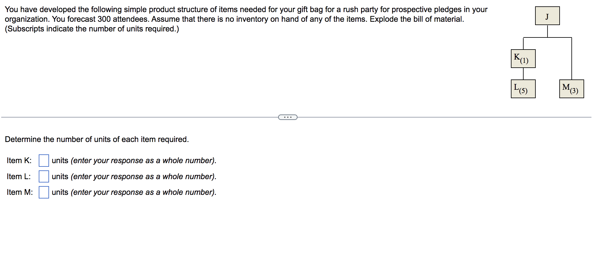 Solved J You have developed the following simple product | Chegg.com