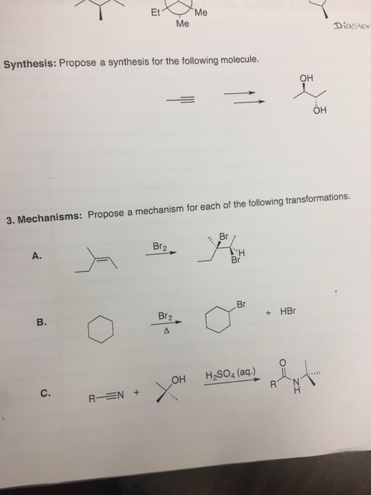 Solved Synthesis: Propose a synthesis for the following | Chegg.com