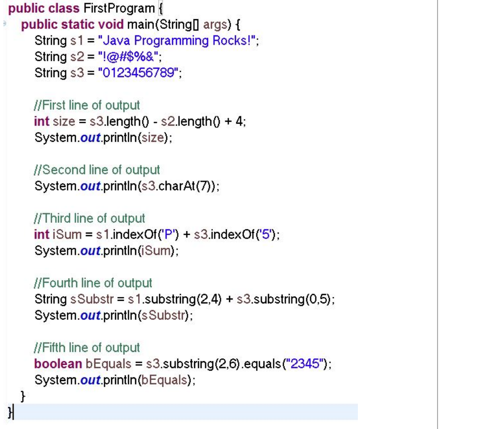 Solved public class FirstProgram public static void | Chegg.com