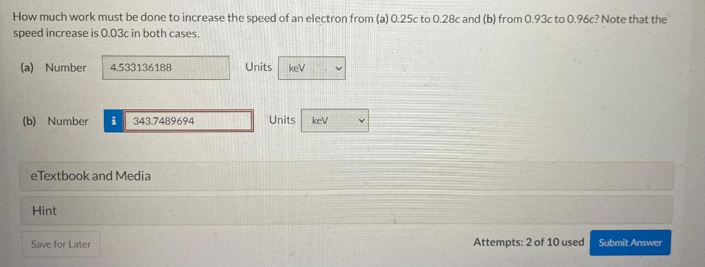 Solved How much work must be done to increase the speed of | Chegg.com