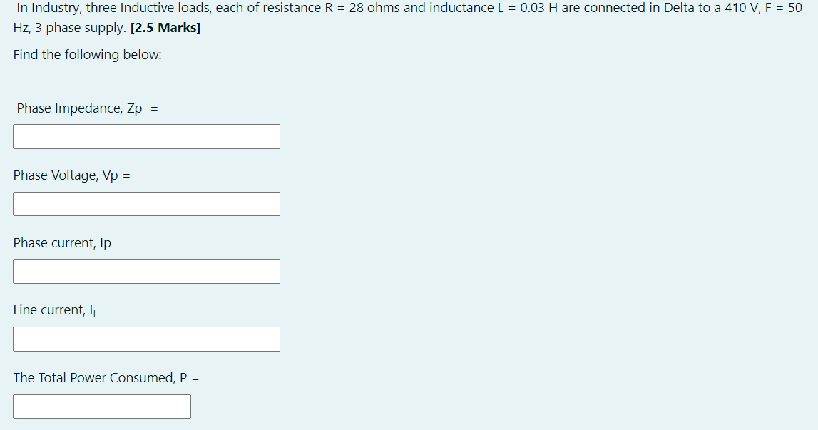 Solved In Industry, three Inductive loads, each of | Chegg.com