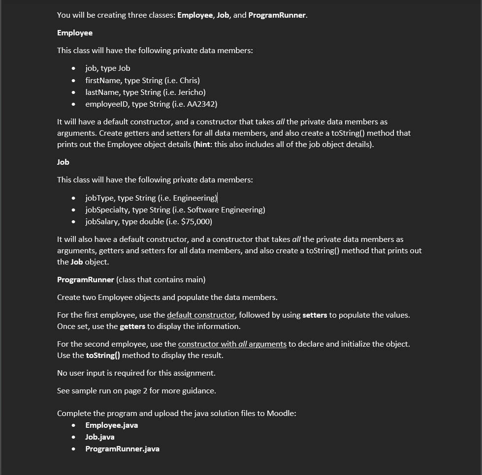 Solved JAVA LANGUAGE Hello, I require some help with the | Chegg.com