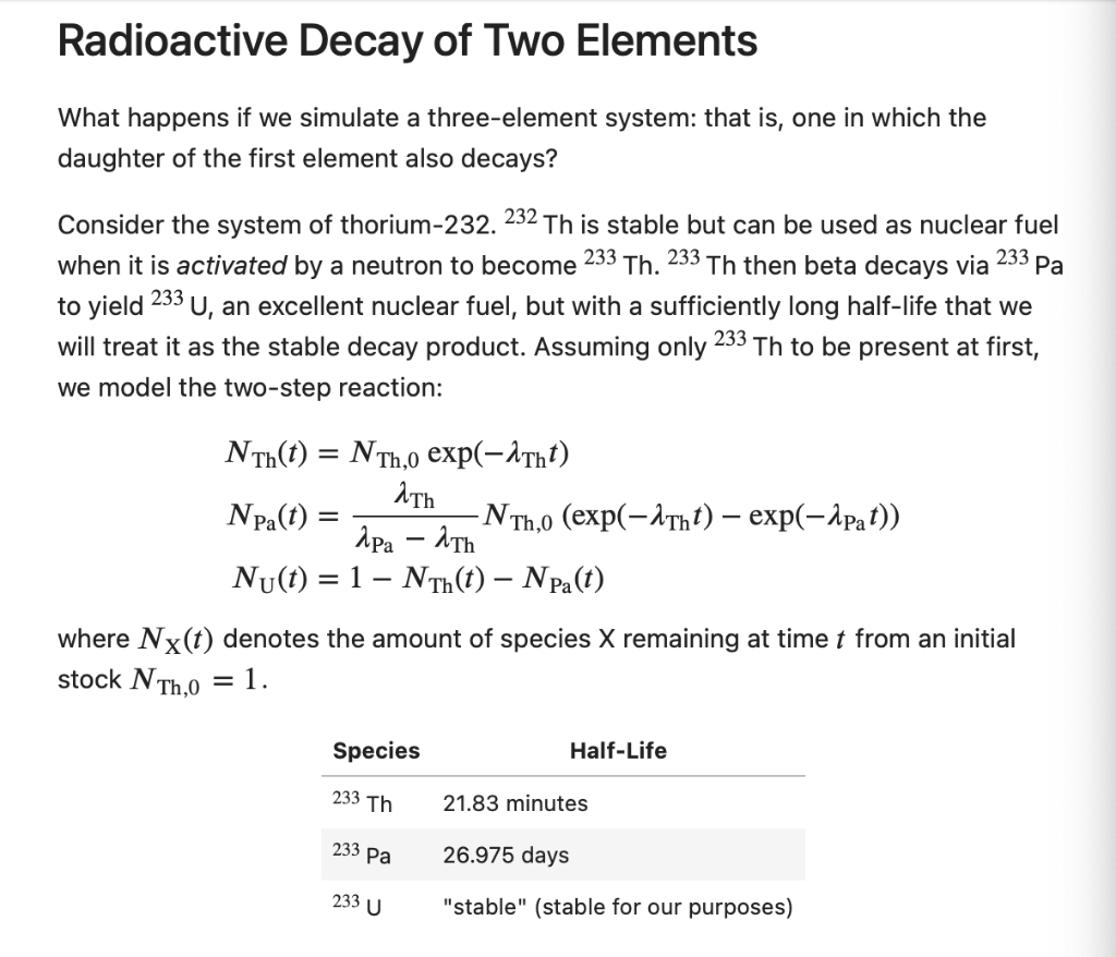 Solved Radioactive Decay of Two Elements What happens if we | Chegg.com