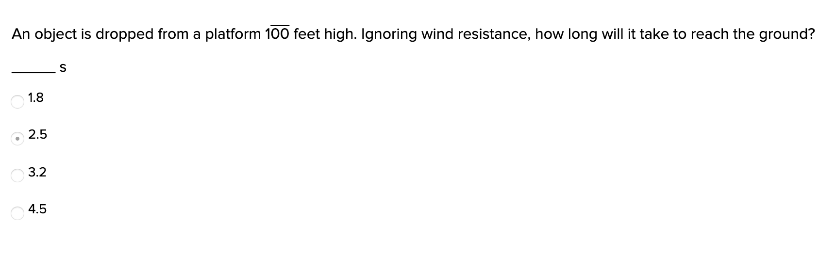 Solved An object is dropped from a platform 100 feet high. | Chegg.com