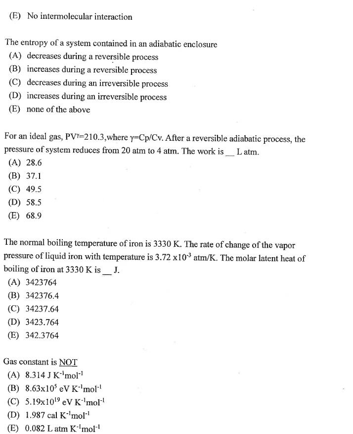 Solved The entropy of a system contained in an adiabatic | Chegg.com
