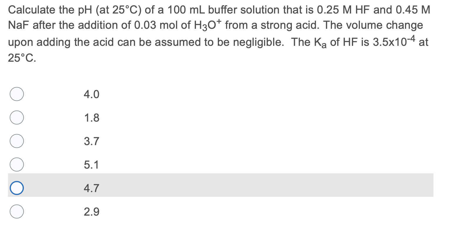 Solved Calculate the pH (at 25°C) of a 100 mL buffer | Chegg.com