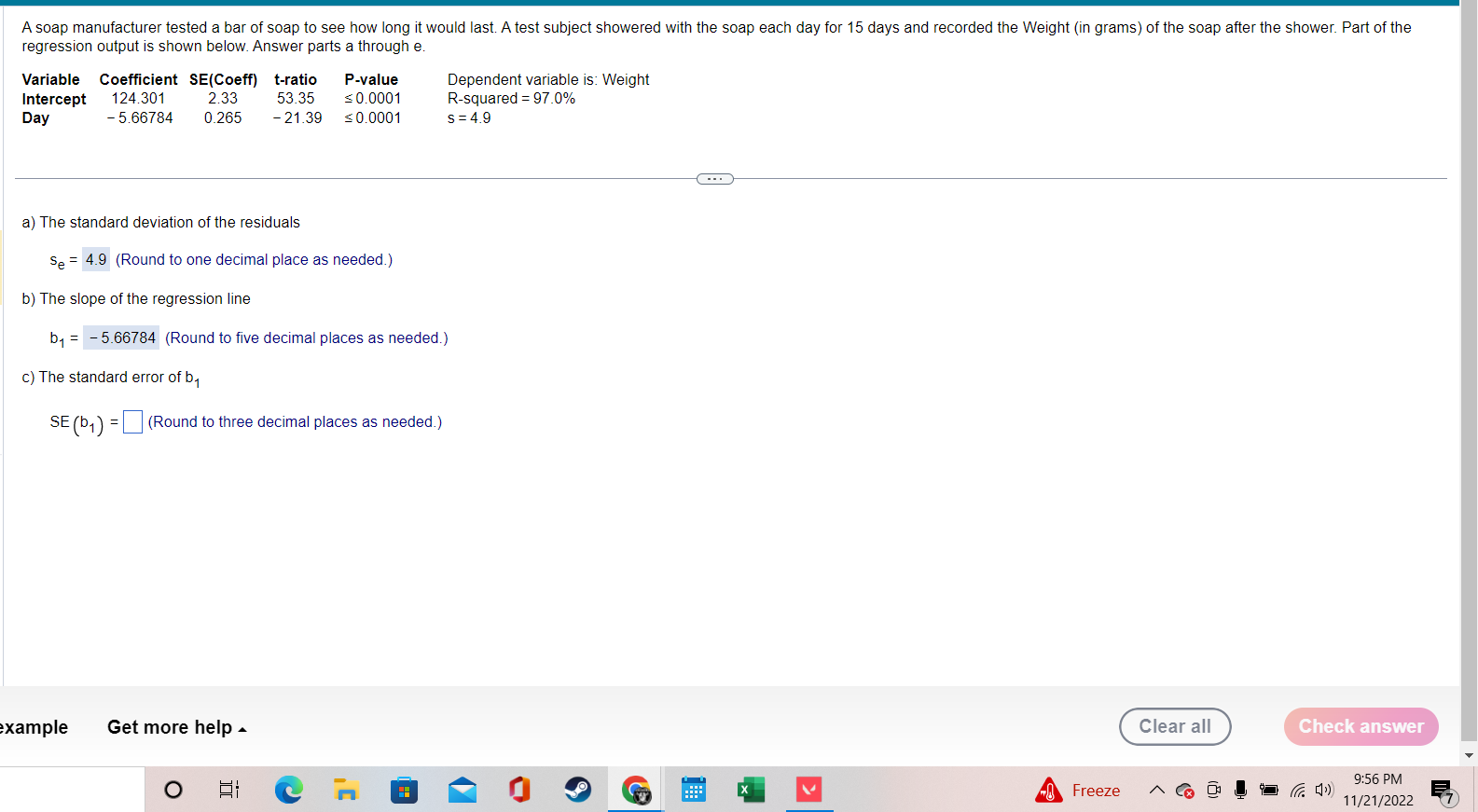 Solved regression output is shown below. Answer parts a | Chegg.com