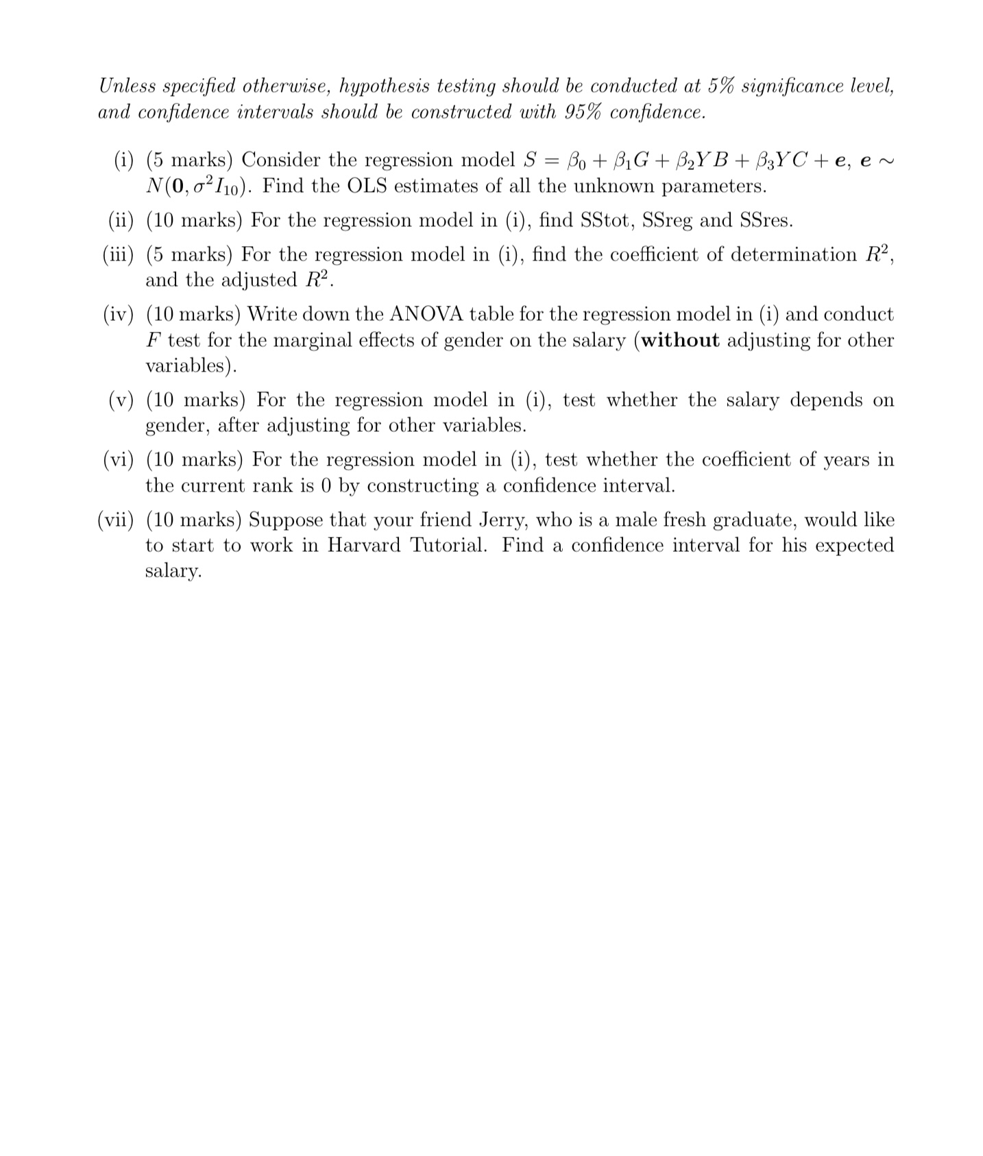 Solved 2) (60 marks) The following data set contains salary | Chegg.com