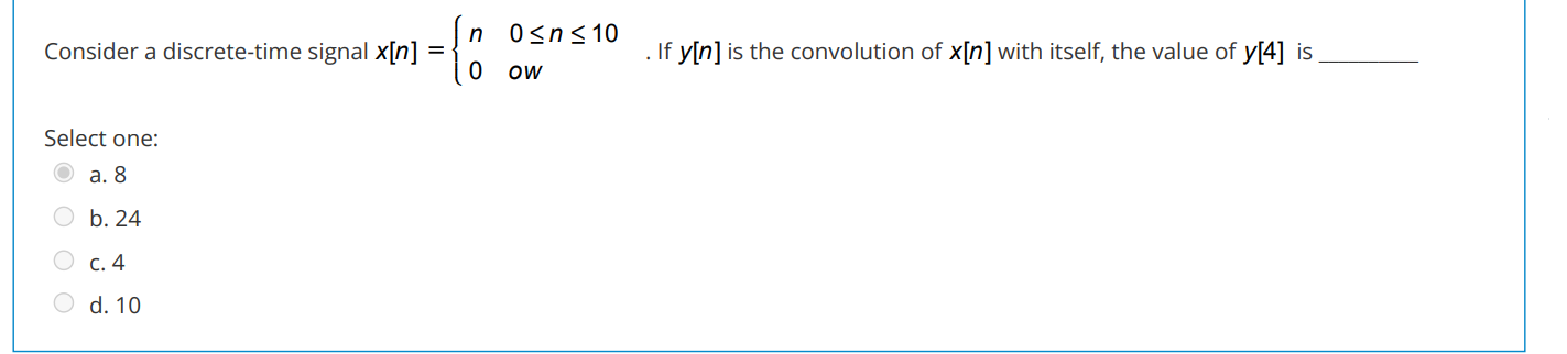 Solved Consider a discrete-time signal x[n]={n00≤n≤10 ow . | Chegg.com