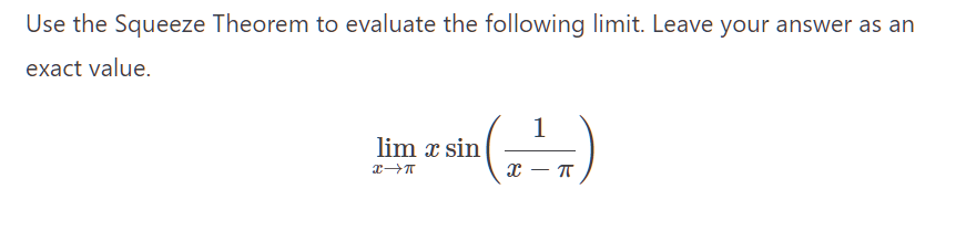 Solved Use the Squeeze Theorem to evaluate the following | Chegg.com