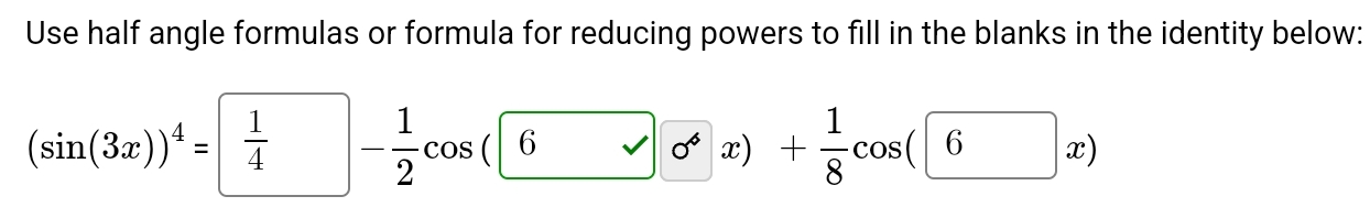 Solved Use half angle formulas or formula for reducing | Chegg.com