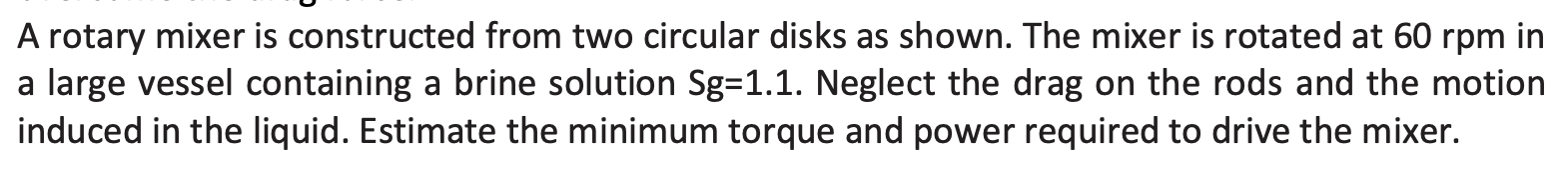 Solved A rotary mixer is constructed from two circular disks | Chegg.com