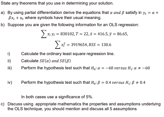 Solved State any theorems that you use in determining your | Chegg.com