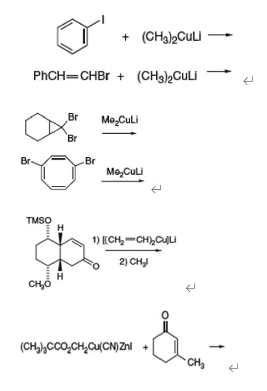 Solved + (CH3)2Culi PhCH=CHBr + (CH3)2Culi e Br Me Culi Br | Chegg.com