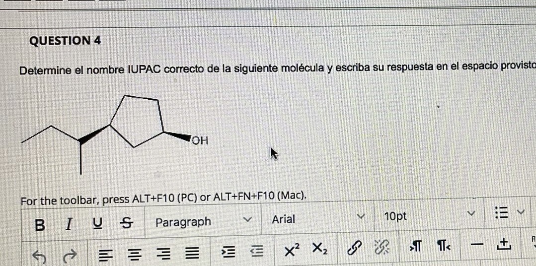 Solved Determine el nombre IUPAC correcto de la siguiente | Chegg.com
