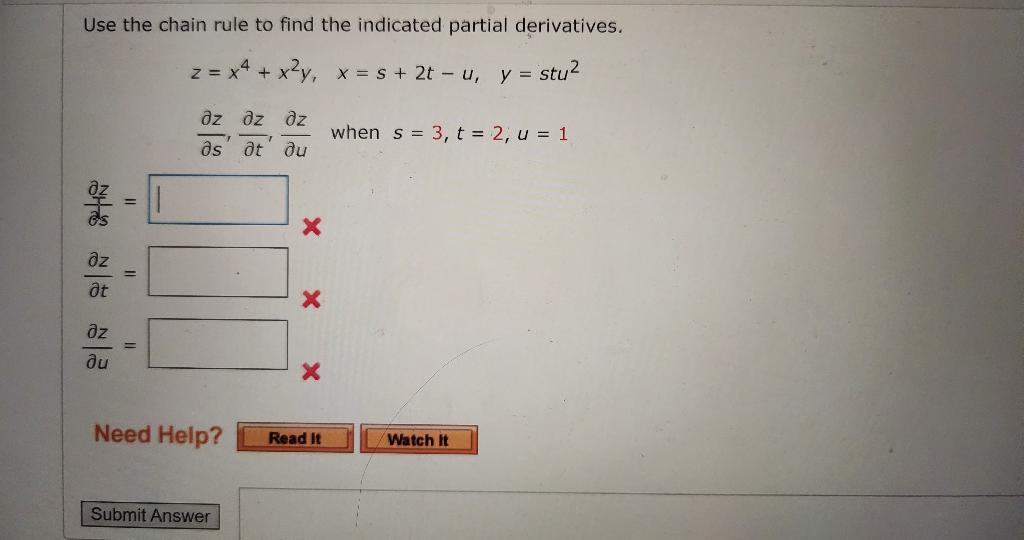 Solved Use the chain rule to find the indicated partial | Chegg.com