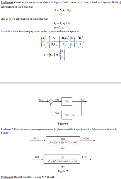 Problem 6: Consider the subsystems shown in Figure 6 | Chegg.com