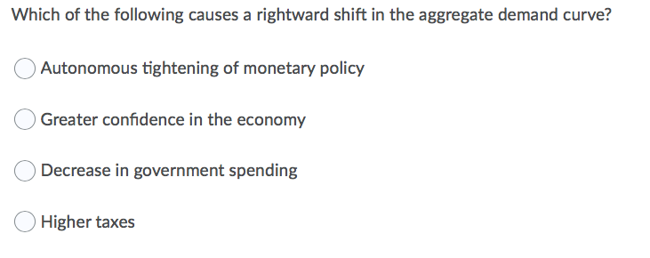 Solved Which of the following causes a rightward shift in | Chegg.com