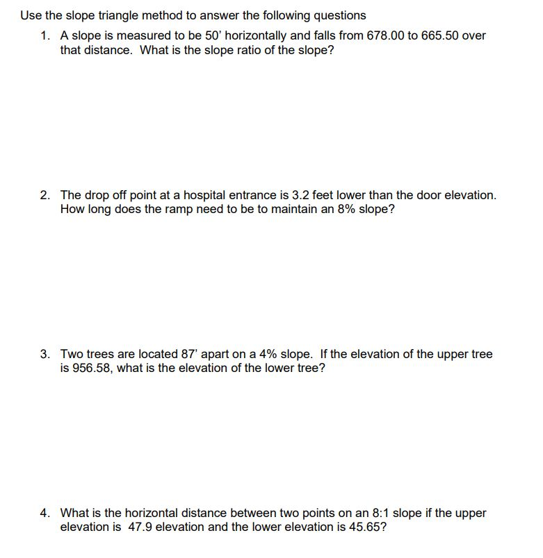 Solved Use the slope triangle method to answer the following | Chegg.com