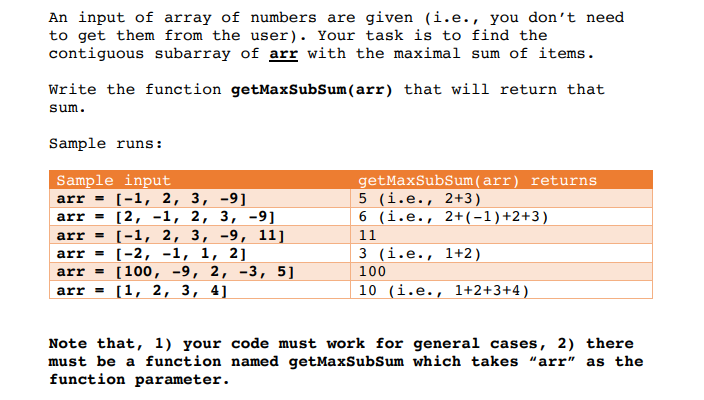 Solved An input of array of numbers are given (i.e., you | Chegg.com