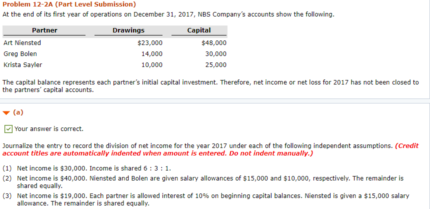 Solved Problem 12-2A (Part Level Submission) At the end of | Chegg.com