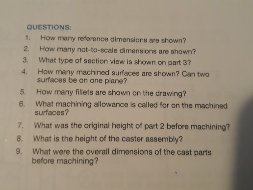 Solved QUESTIONS 1. How many reference dimensions are shown? | Chegg.com
