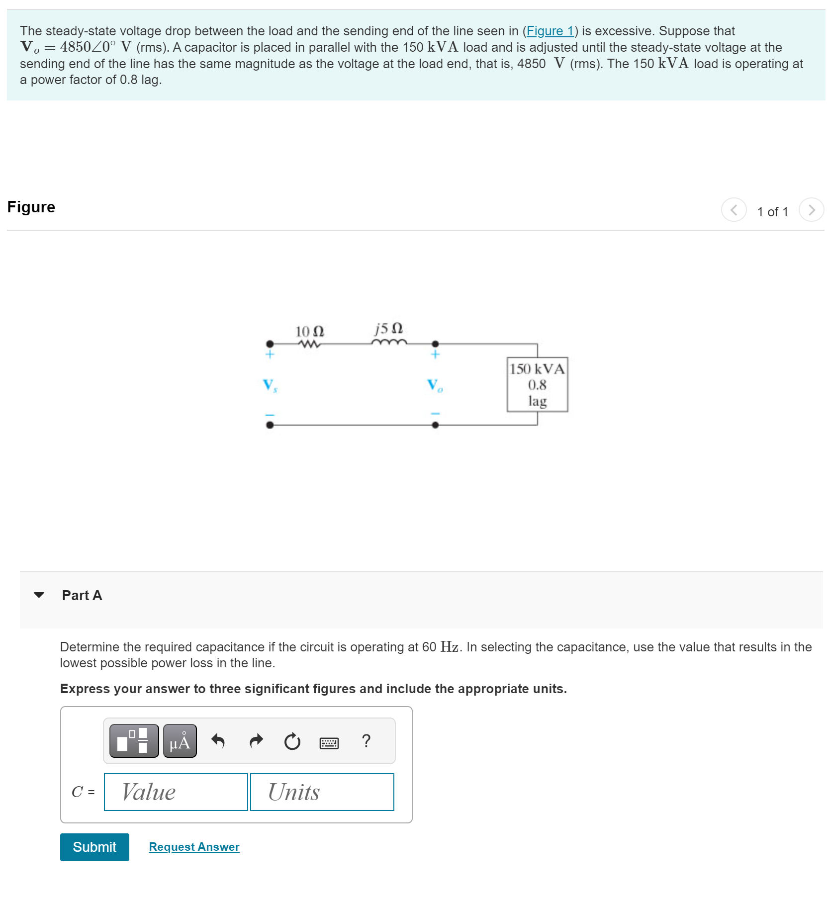 Solved The steady-state voltage drop between the load and | Chegg.com