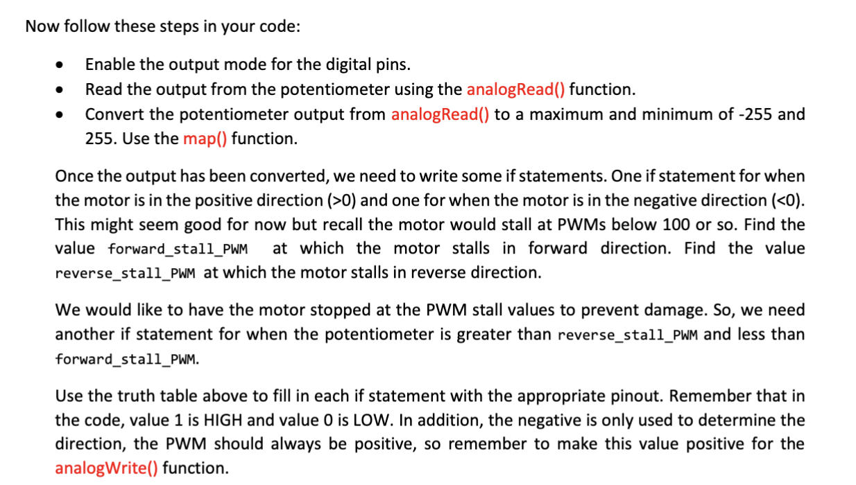 Solved The code for this section is below: \#define ENABLE 5 | Chegg.com
