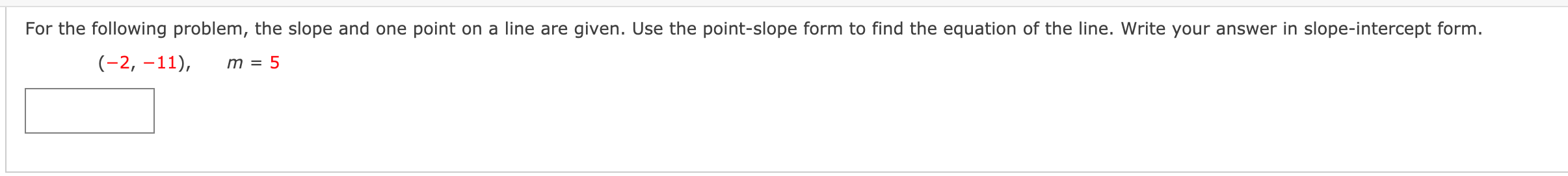 Solved For the following problem, the slope and one point on | Chegg.com