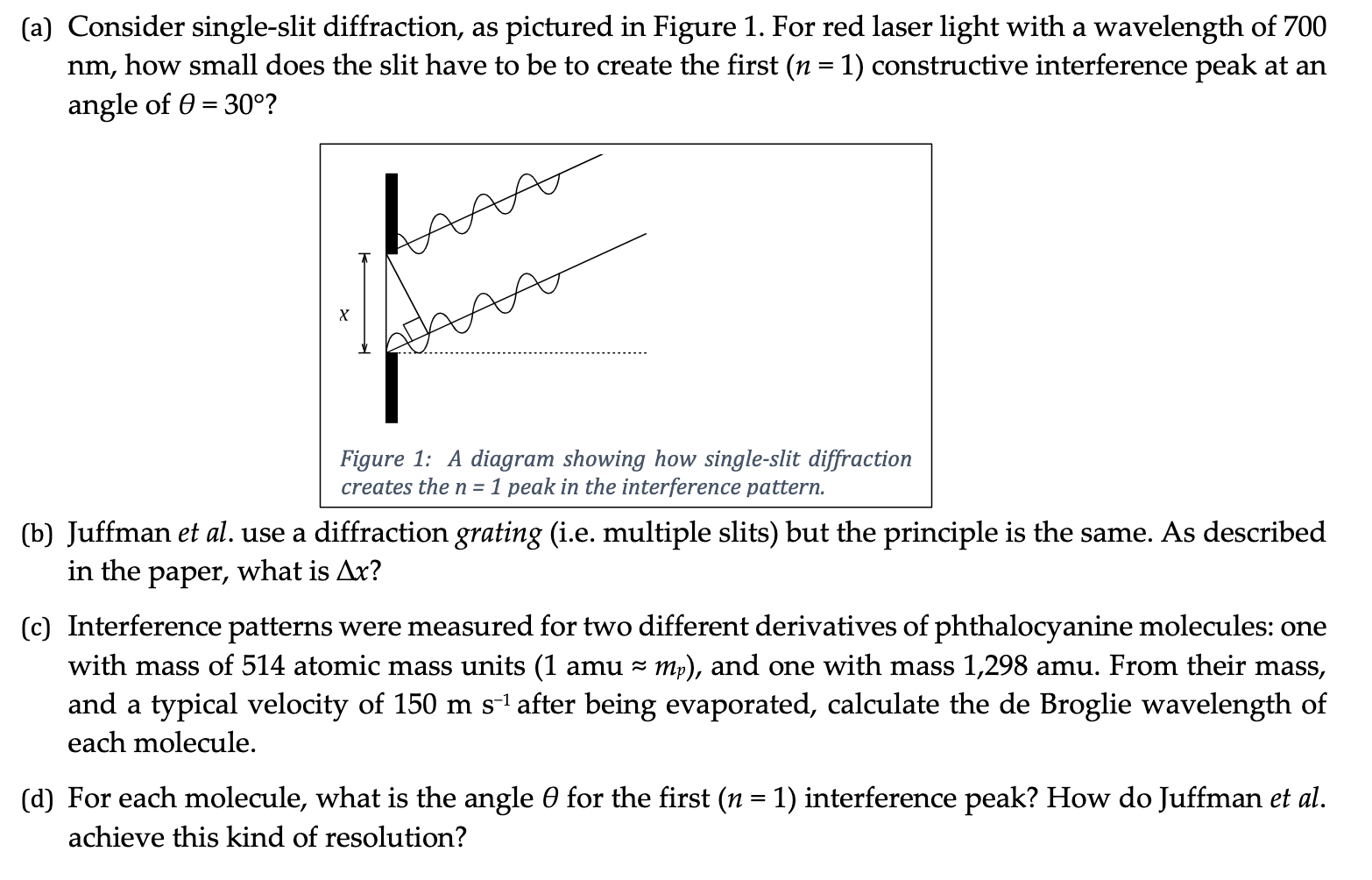 Solved (a) Consider single-slit diffraction, as pictured in | Chegg.com